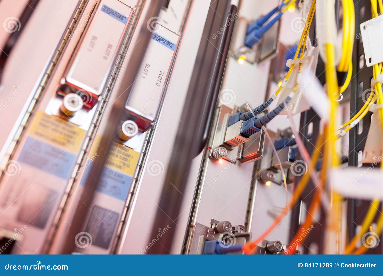 Fiber Optic with Servers in a Technology Data Center Stock Image ...