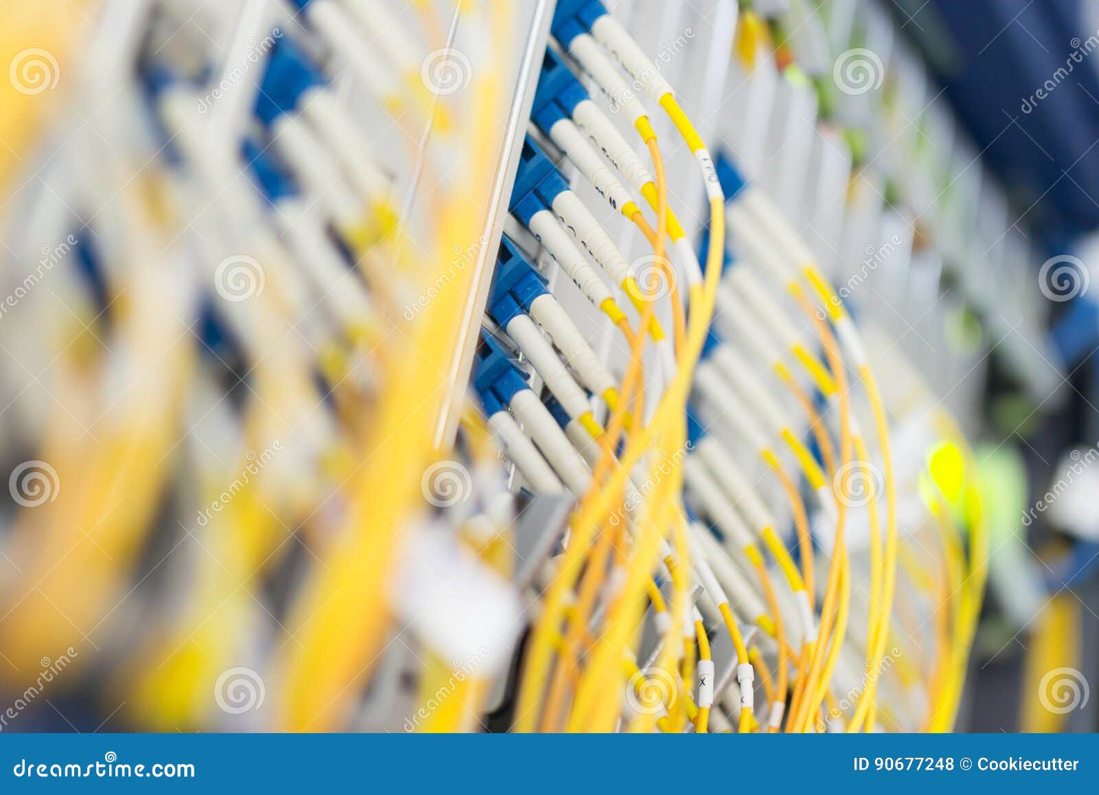 Fiber Optic with Servers in a Technology Data Center Stock Photo ...