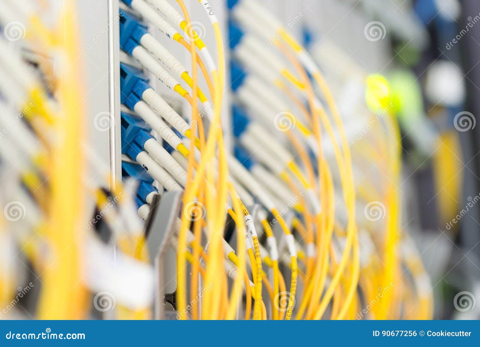 Fiber Optic with Servers in a Technology Data Center Stock Photo ...