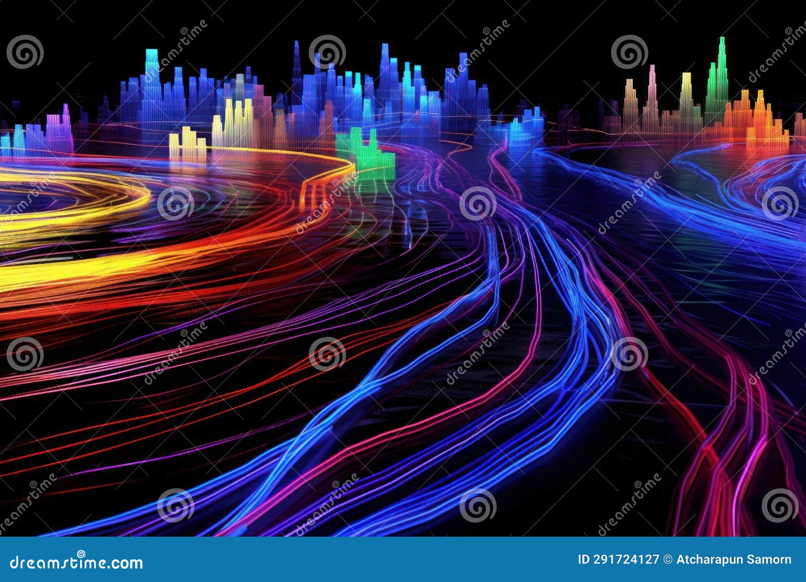 Fiber Optic Speed Line, Image of Modern City Network Communication ...