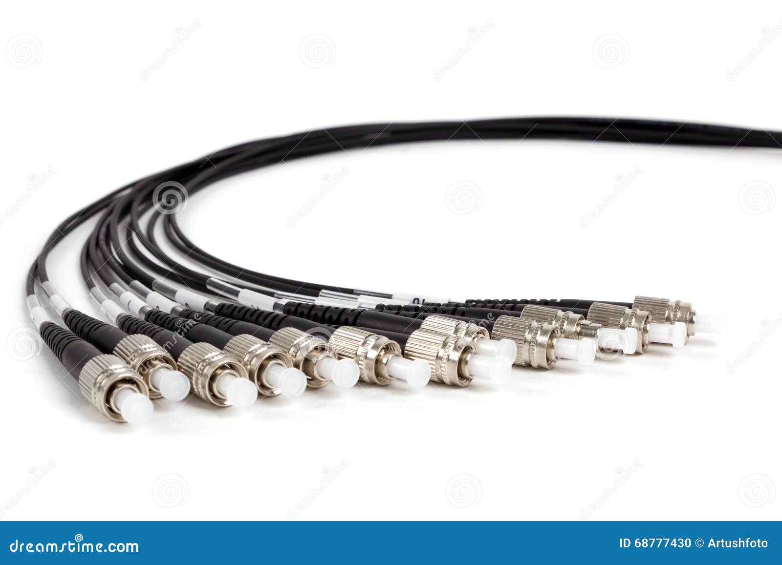 Fiber Optic ST Connector Patchcord Stock Photo - Image of broadband ...