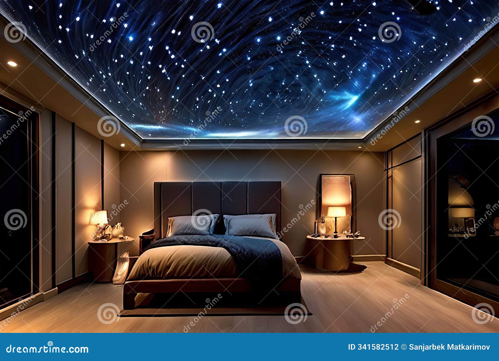 Fiber Optic Star Ceiling a Ceiling Embedded with Tiny Fiber Opti Stock ...