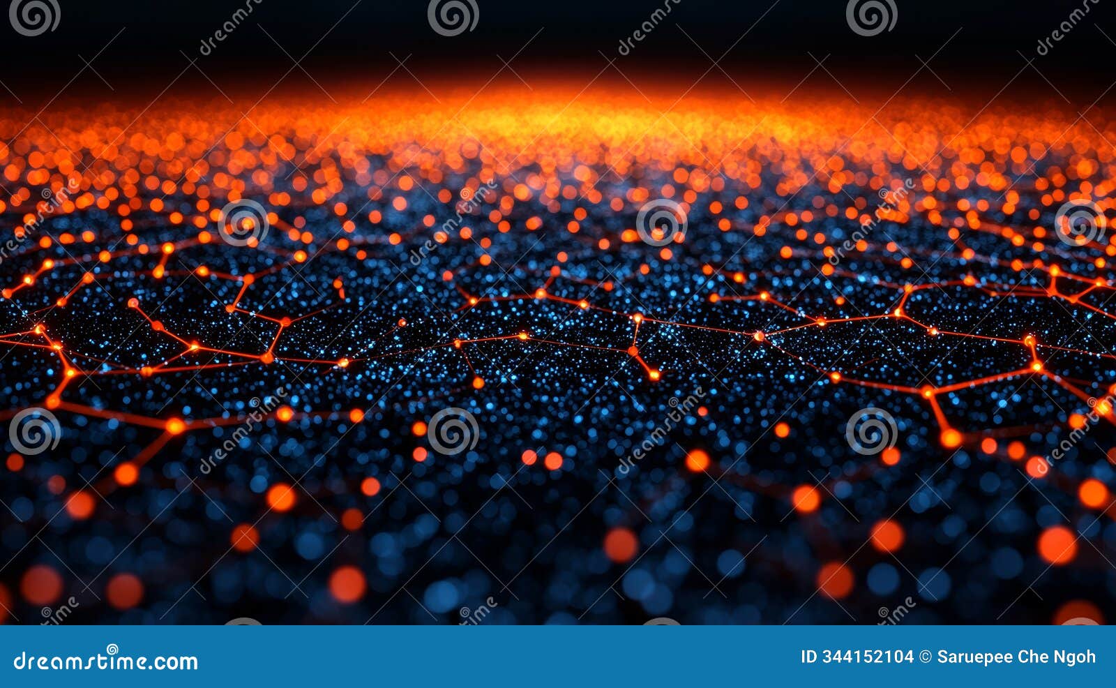 Fiber Optic Strands Connected in Digital Network Stock Illustration ...