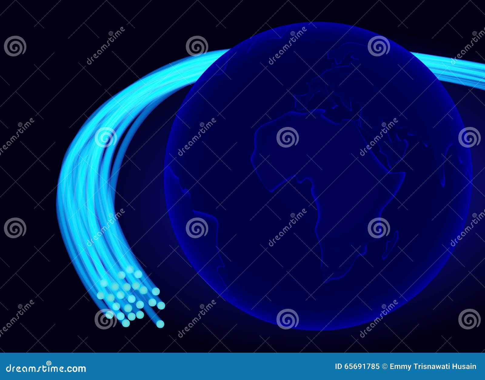 Fiber Optic Surround the World Stock Illustration - Illustration of ...
