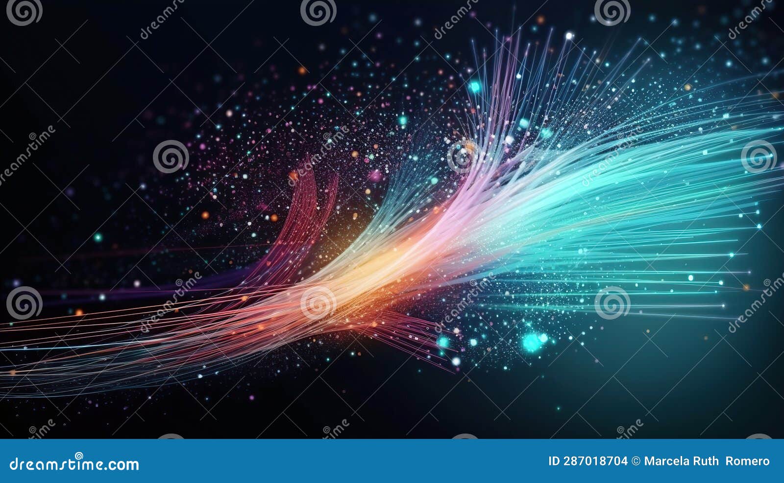 Fiber Optic, Tech Banner Background. AI Generated Stock Illustration ...