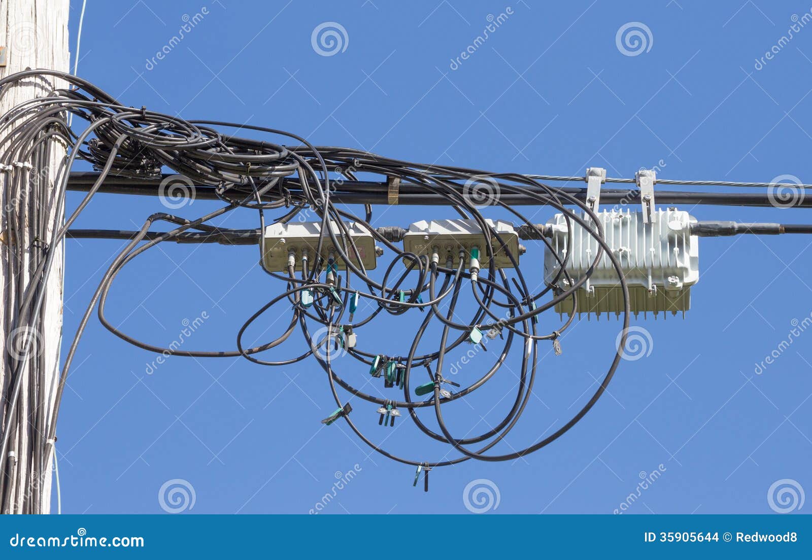 Fiber Optic Telecommunication Cables Stock Photo - Image of center ...
