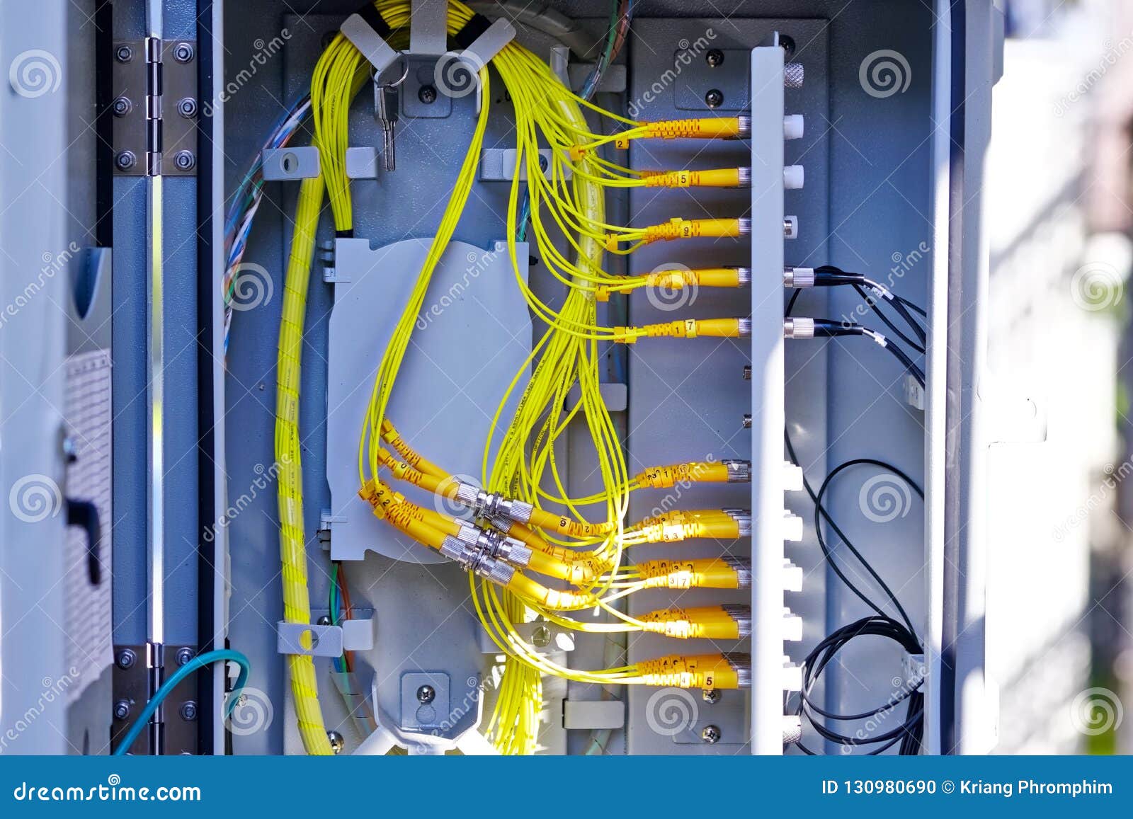 Fiber Optic on Fiber Termination Box Stock Photo - Image of broadband ...