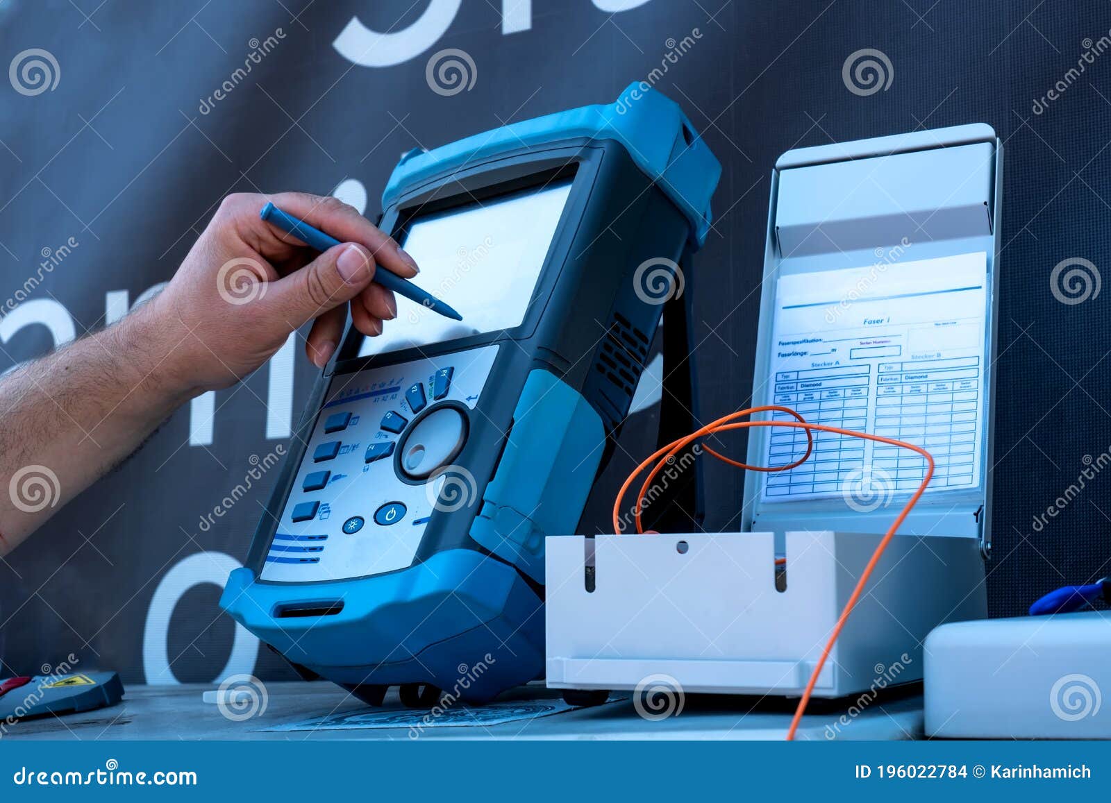 Fiber optic testing stock photo. Image of band, laboratory - 196022784