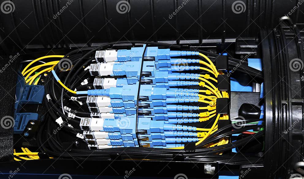Fiber optical box stock image. Image of broad, yellow - 7071485