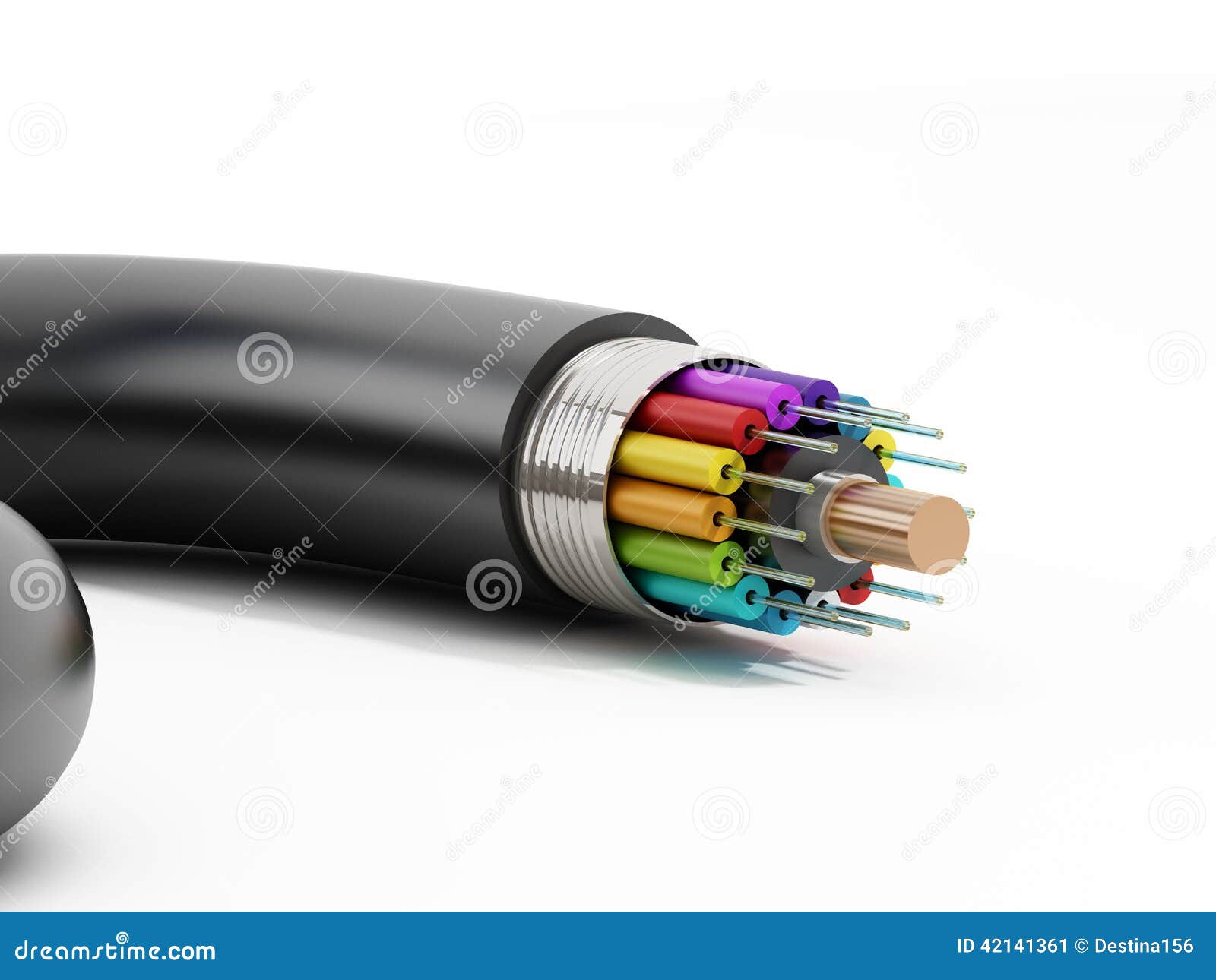 Optical Cable Close-up. Network Devices Technology, Optical Fiber Cable ...