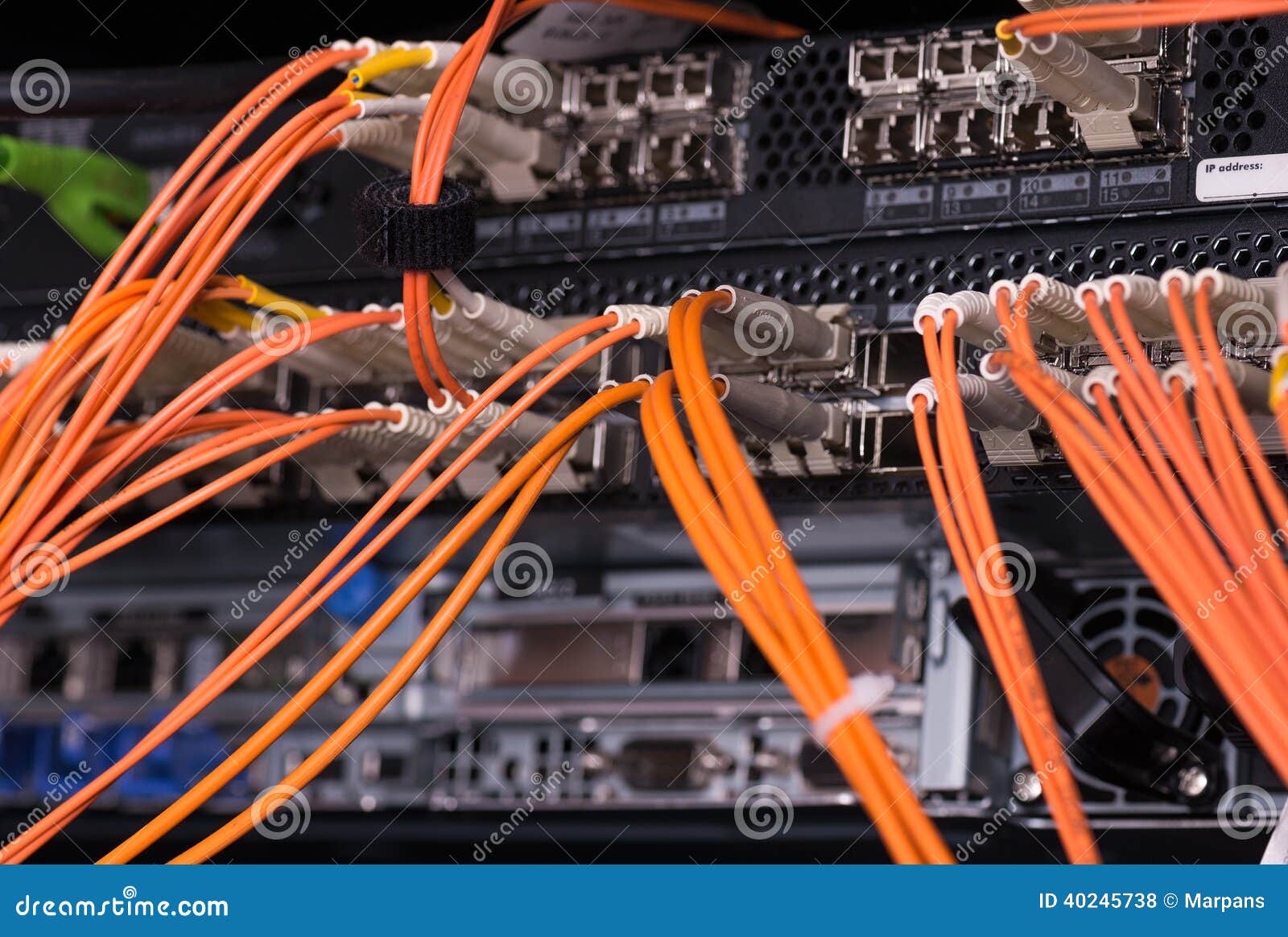 Fiber Optical Connections with Servers Stock Photo - Image of connect ...