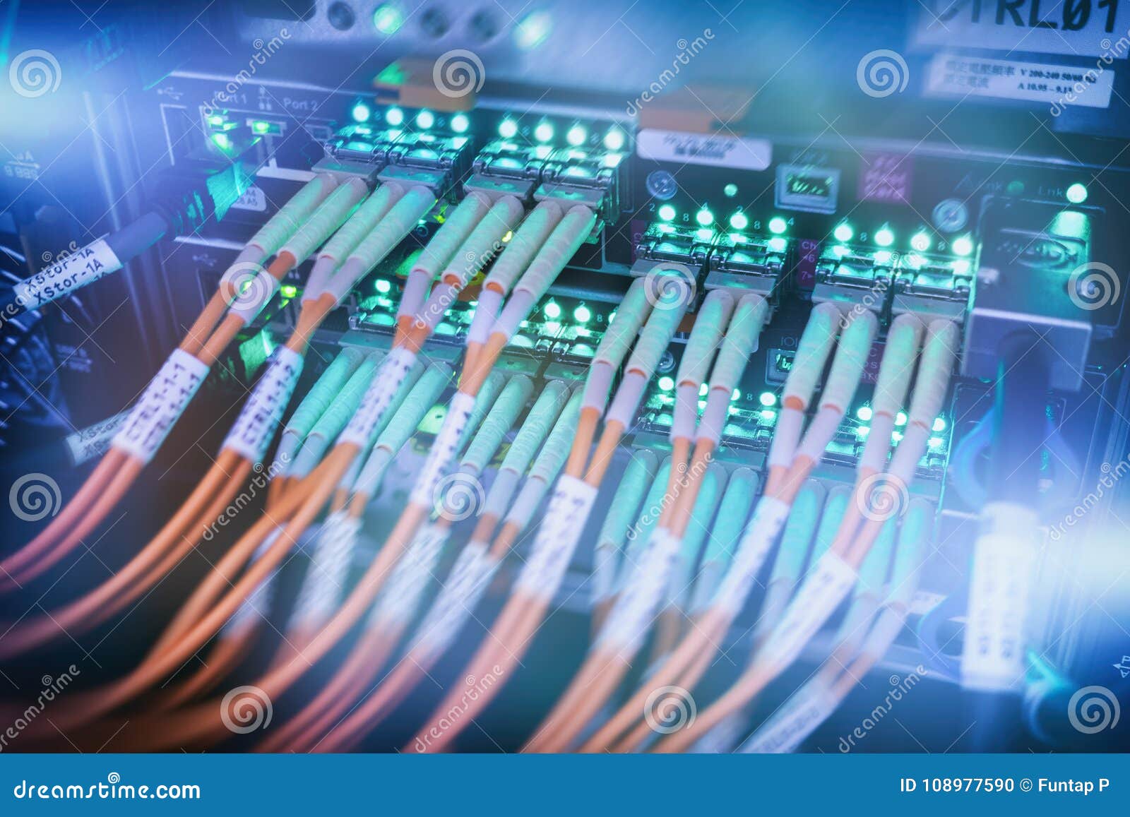 Fiber Optical Connector Interface. Fiber Cable Serve with Technology ...