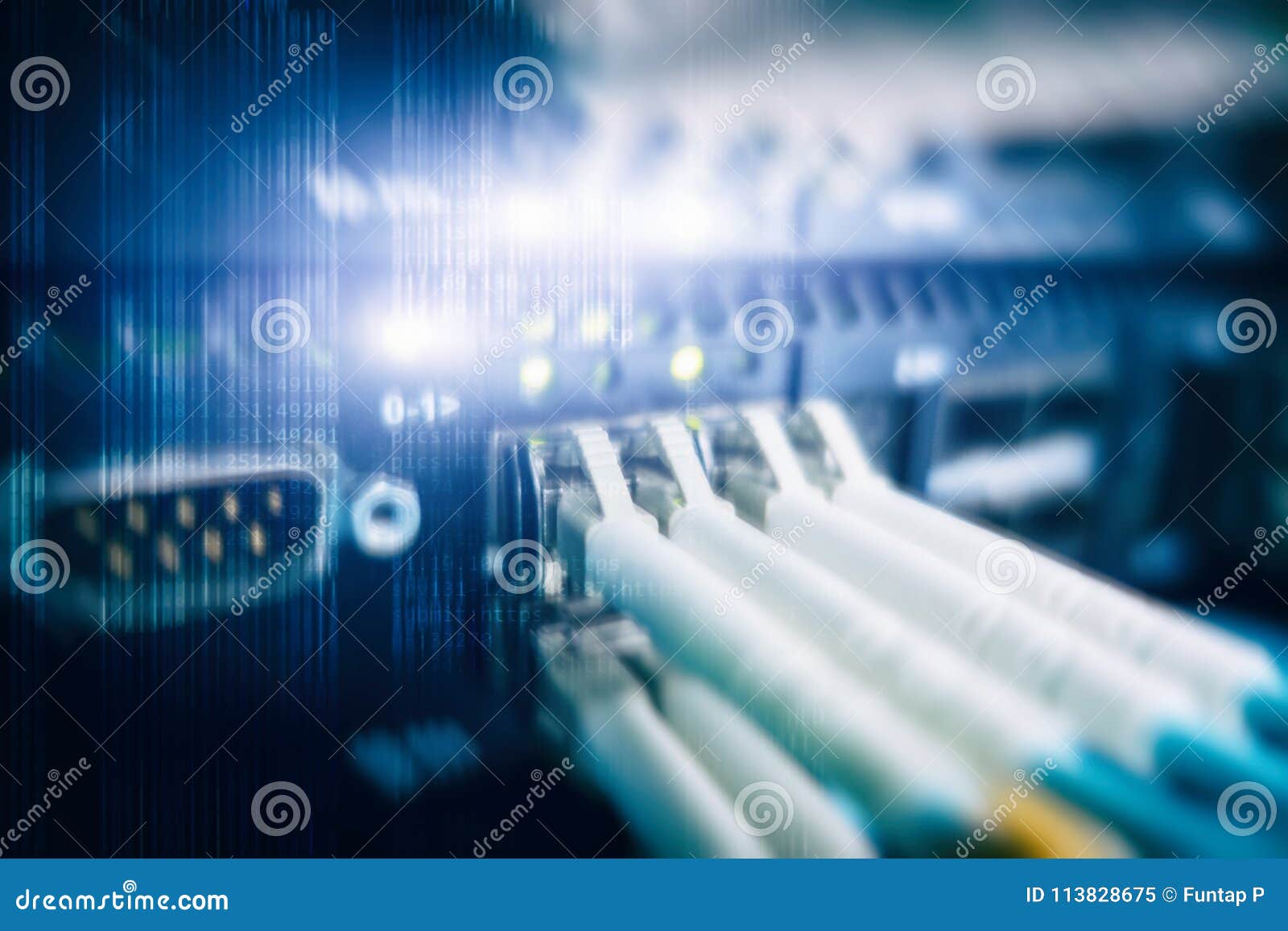 Fiber Optical Connector Interface. Multiple Exposure Stock Image ...