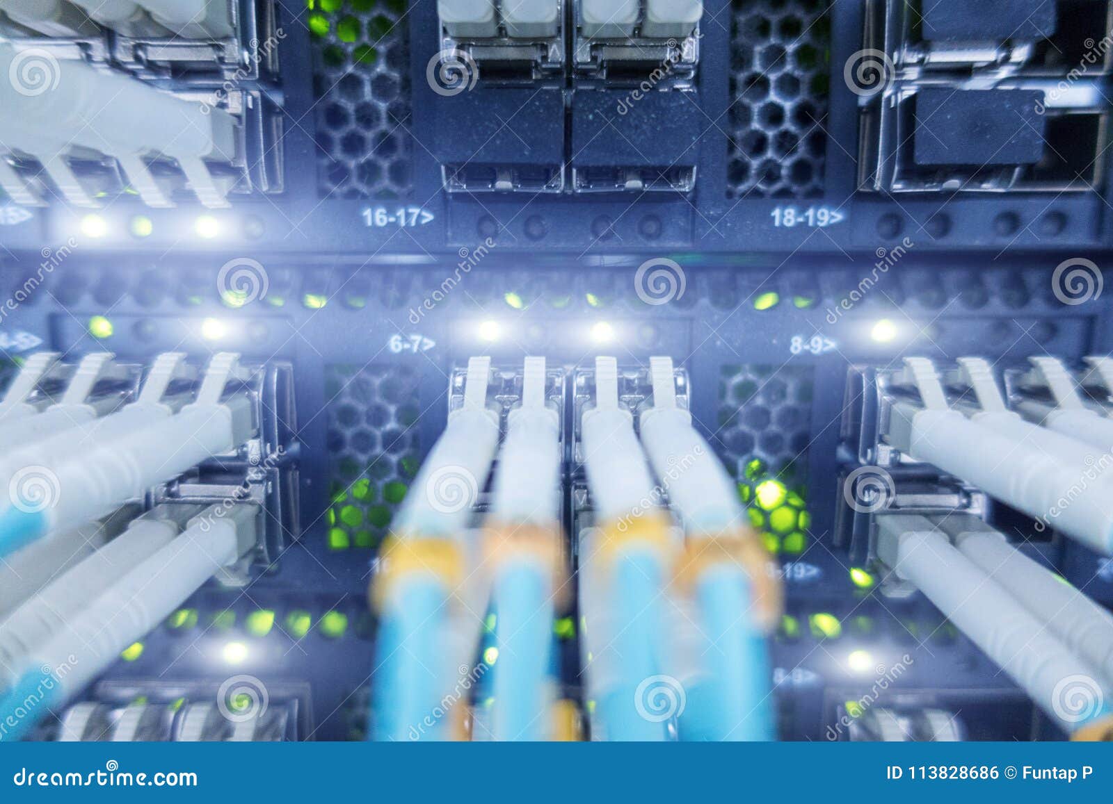 Fiber Optical Connector Interface. Multiple Exposure. Stock Photo ...