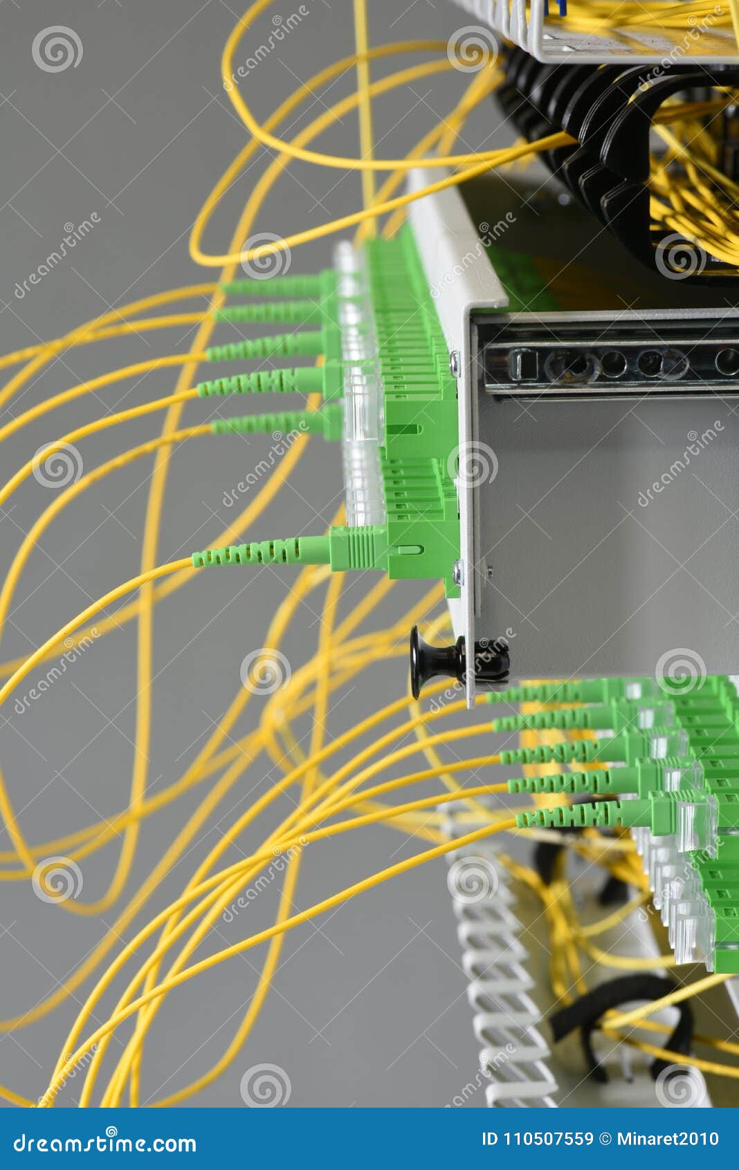 Fiber Optical Distribution Panel Switch with Cables Stock Image - Image ...