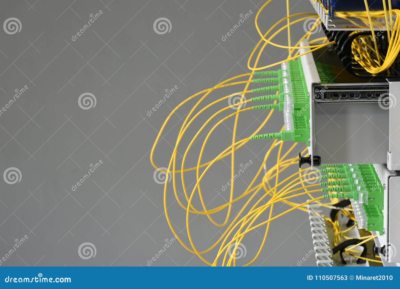 Fiber Optical Distribution Panel Switch with Cables Stock Image - Image ...