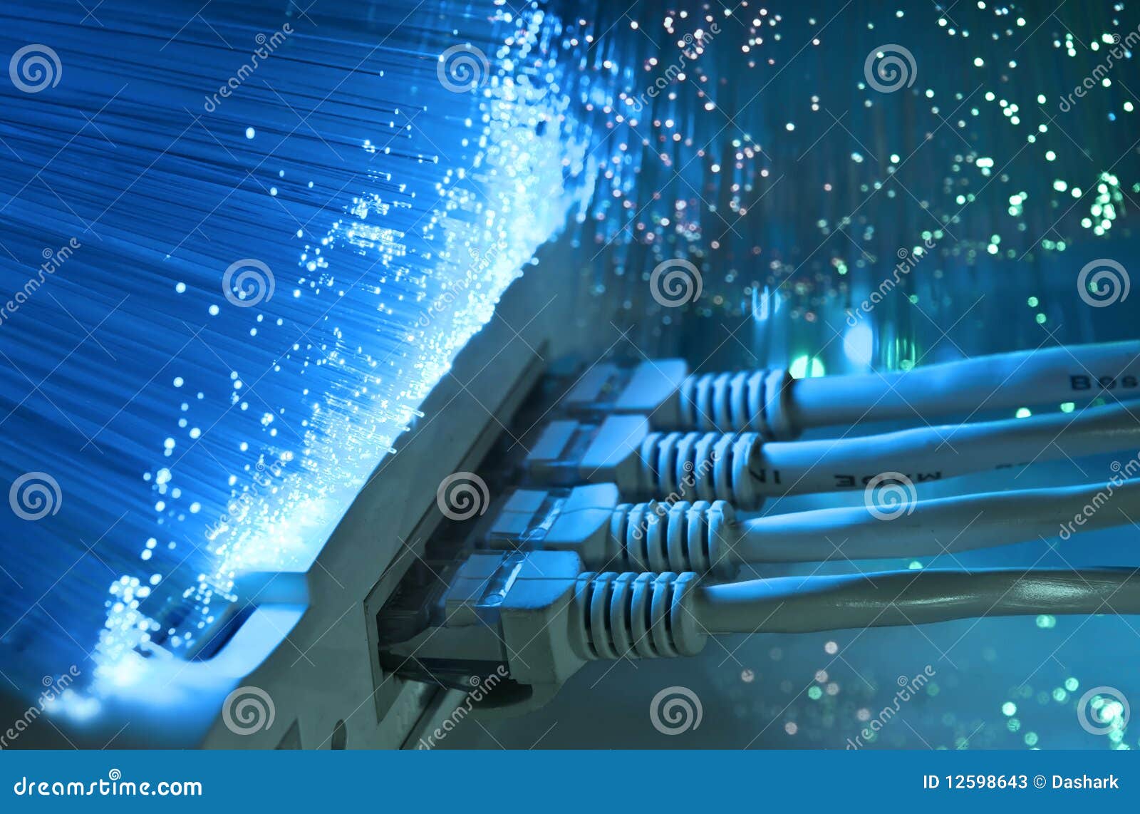 Fiber Optical Hub Background Stock Image - Image of datacenter, fiber ...