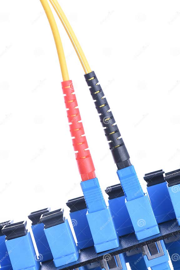 Fiber Optical Network Cable with Optical Distribution Frame Stock Image ...