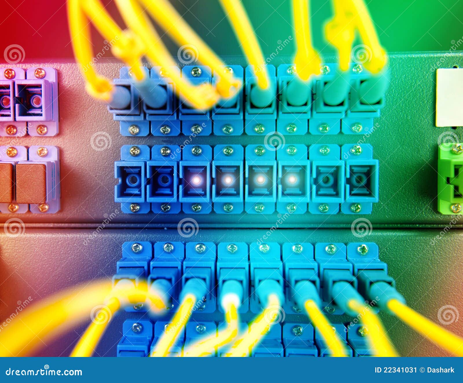 Fiber Optical Network Cables Patch Panel Stock Image - Image of room, future: 22341031