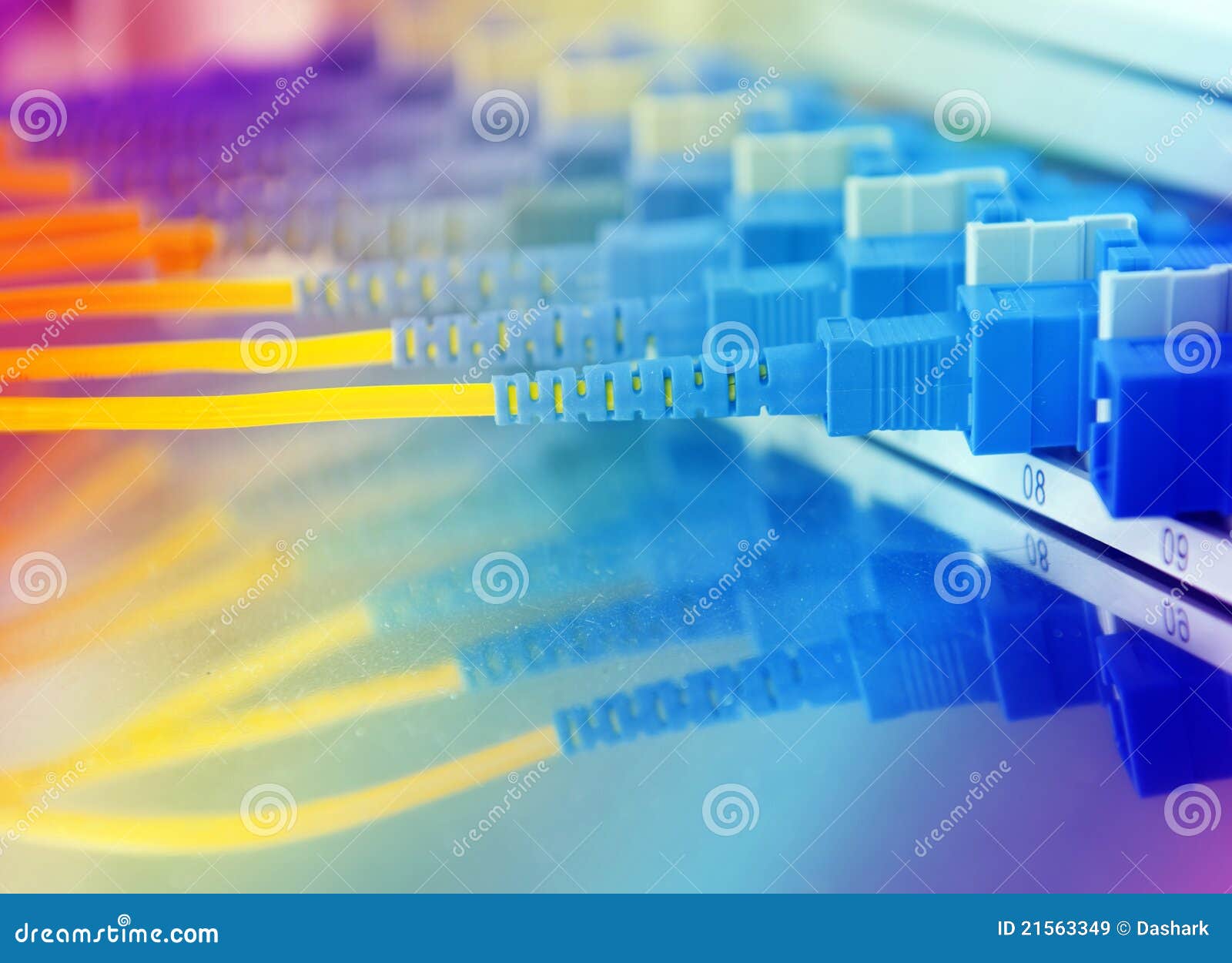 Fiber Optical Network Hub and Cables Stock Image - Image of hardware ...
