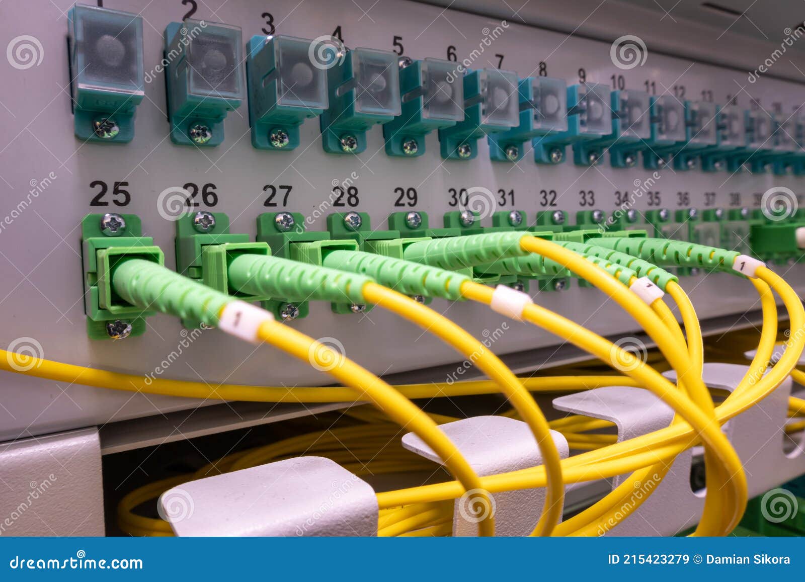 Fiber optical, patch panel stock image. Image of connection - 215423279