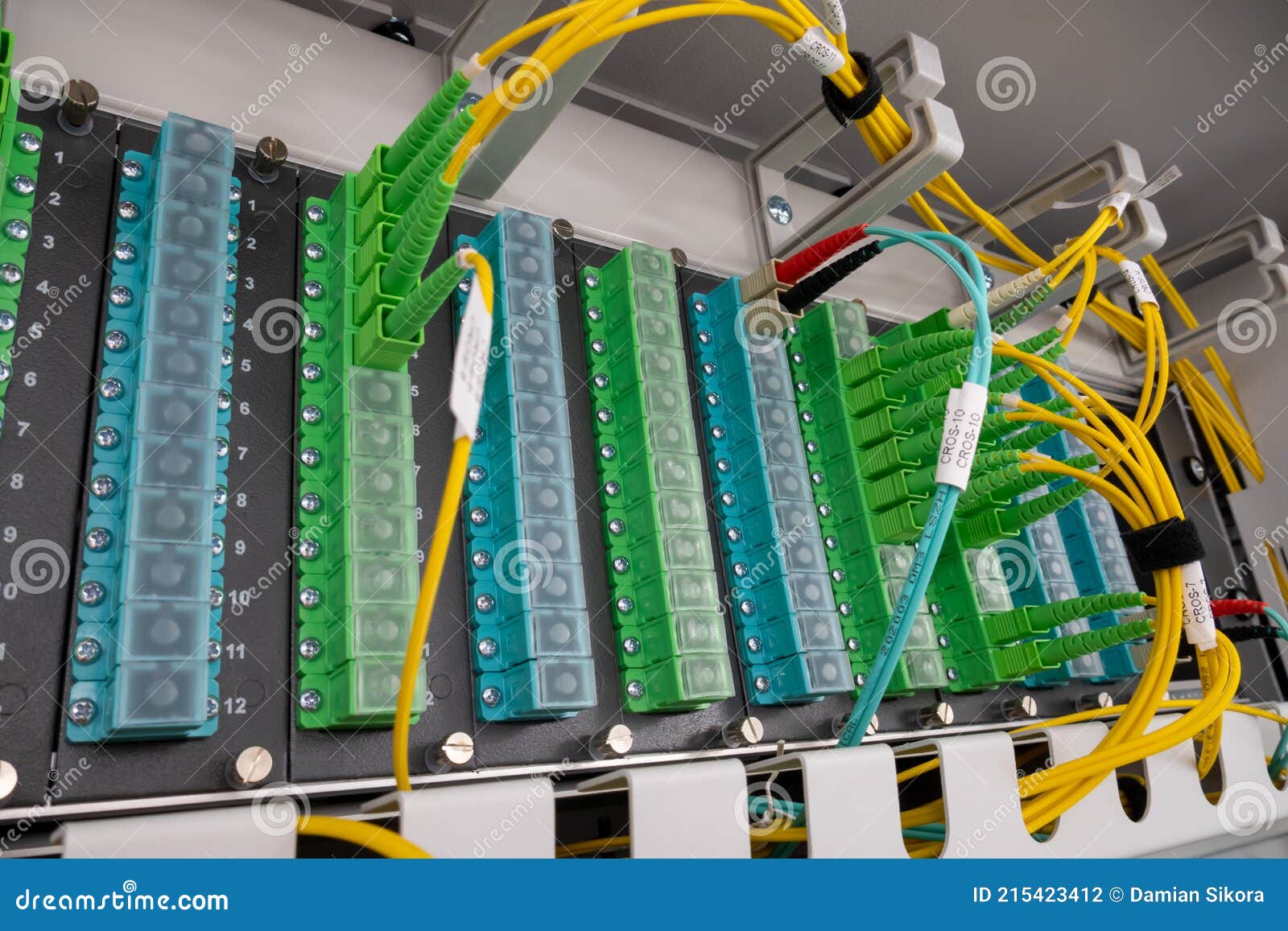 Fiber optical, patch panel stock photo. Image of connection - 215423412