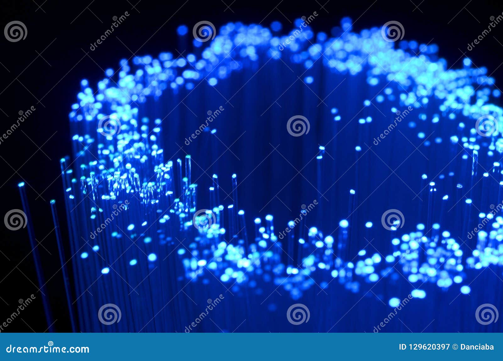 Fiber Optics in Blue, Close Up Stock Image - Image of digital, blue ...