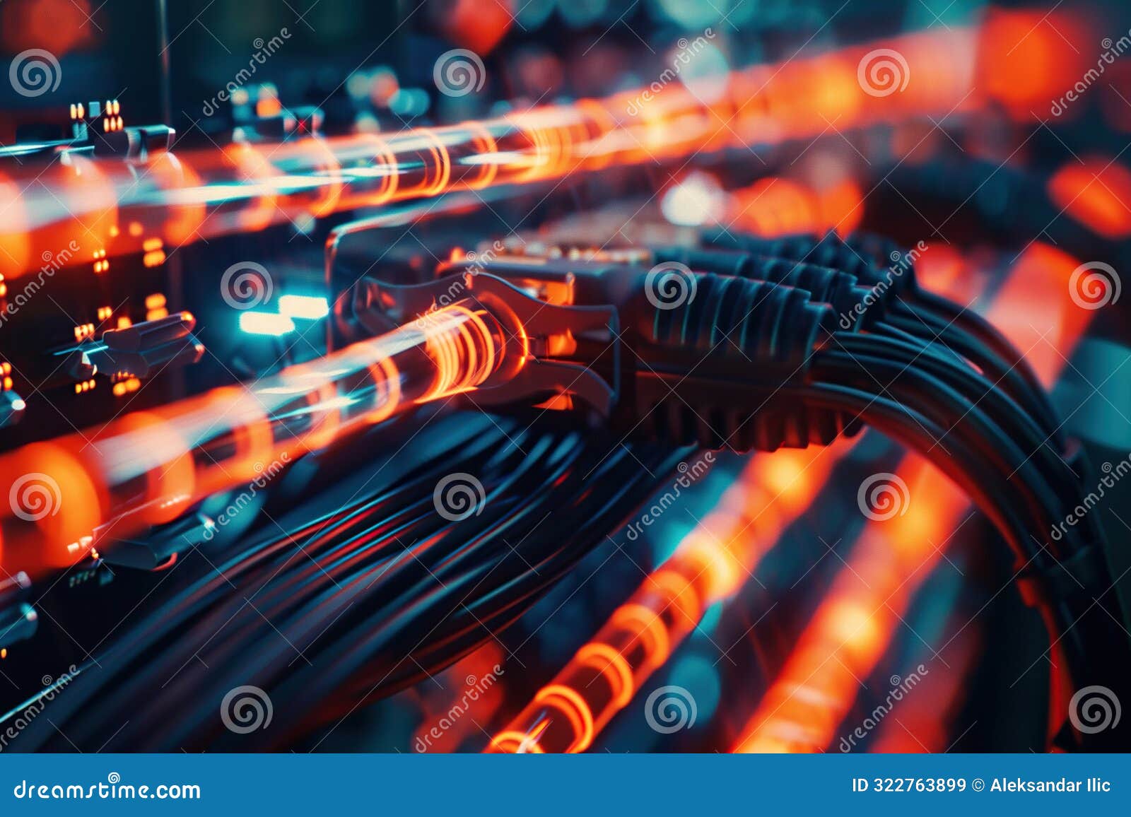 Fiber Optics Cables. Connectivity, Networking, Data Transfer and ...