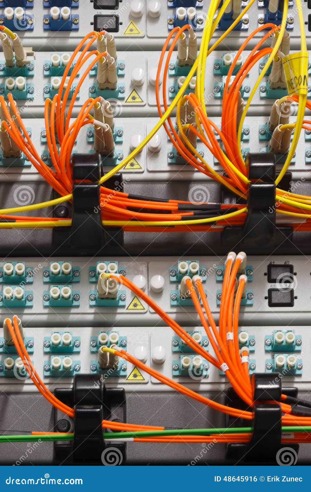 Fiber Optics Cables Plugged in To Rooter Stock Photo - Image of group ...