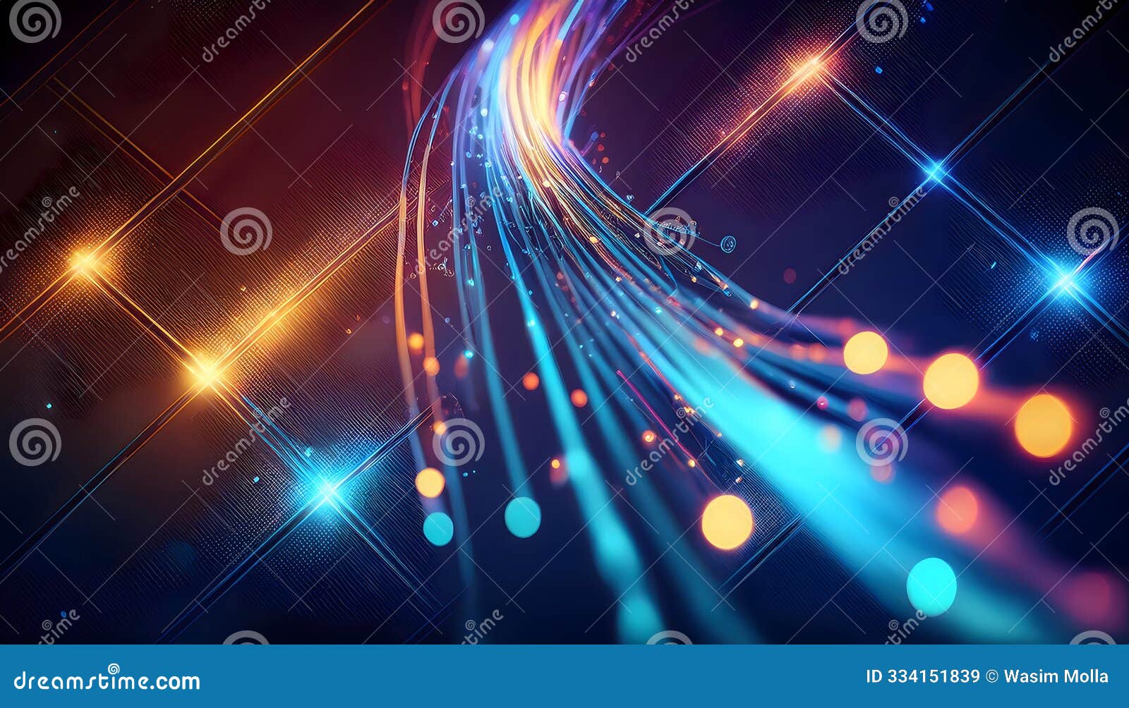 Fiber Optics Carry Data through the Internet Abstract Colorful ...