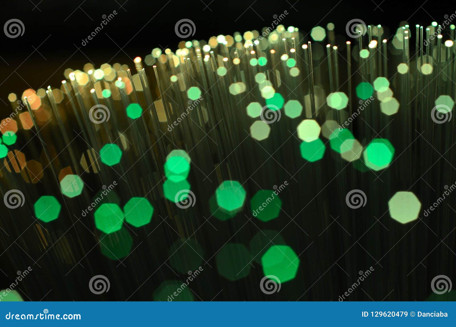 Fiber Optics in Green, Close Up Stock Image - Image of defocused, focus ...
