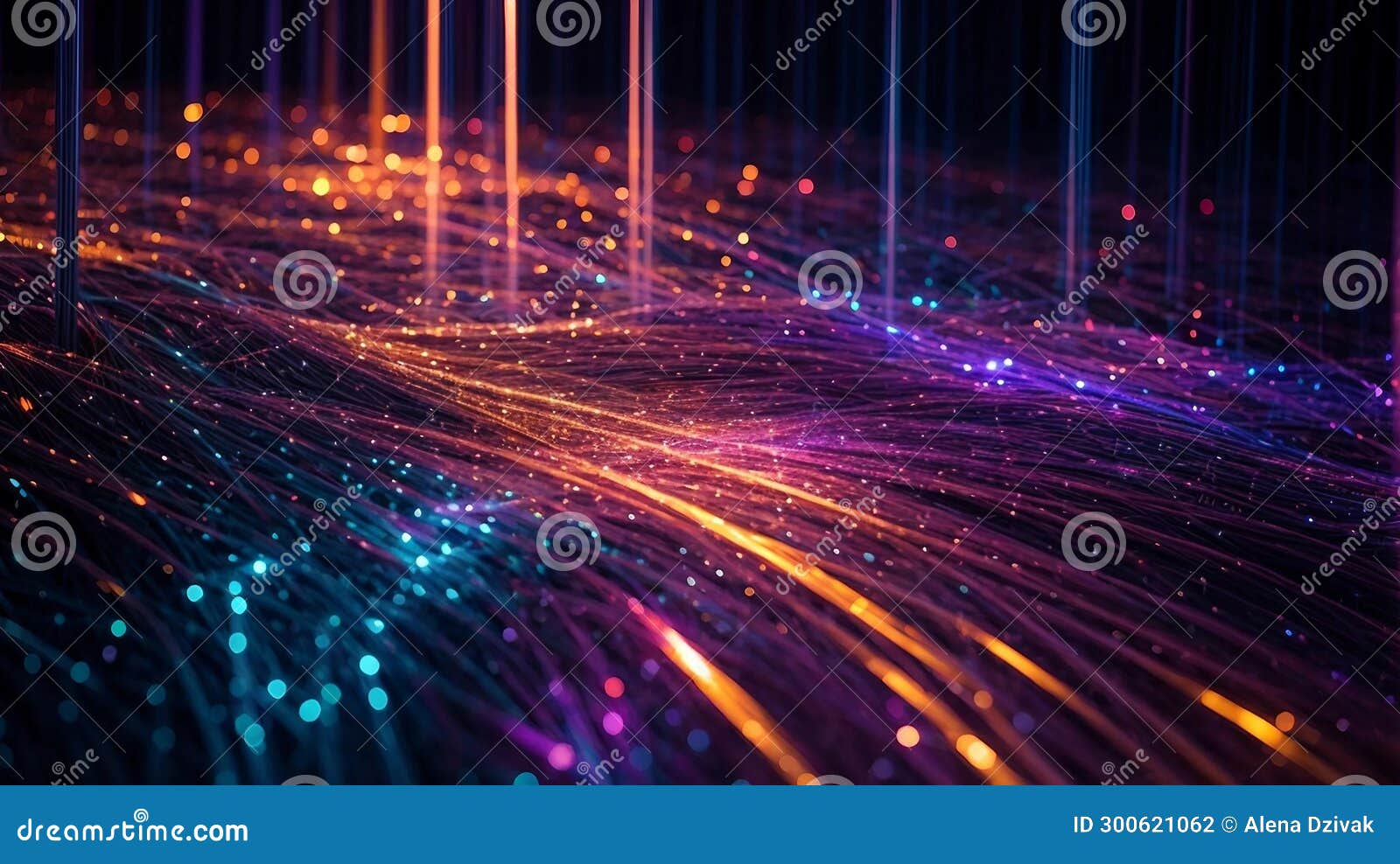 Fiber Optics Lights Abstract Background. Generative AI. Stock ...
