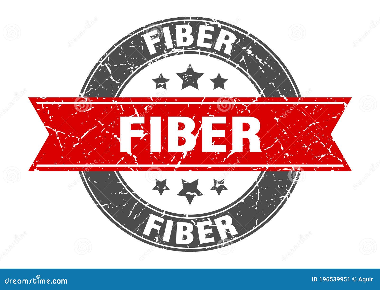 Fiber Round Stamp with Ribbon. Label Sign Stock Vector - Illustration ...