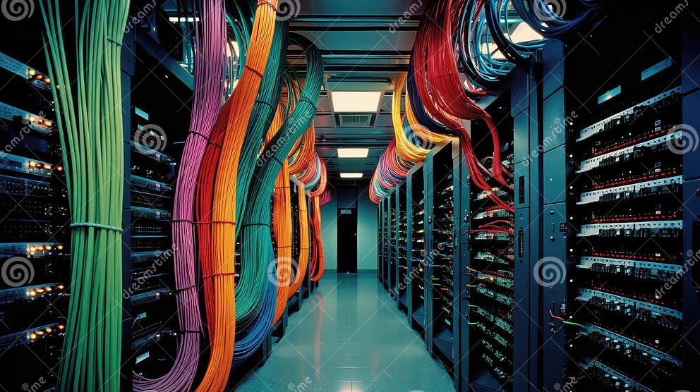 Fiber Structured Cabling Network Stock Illustration - Illustration of ...