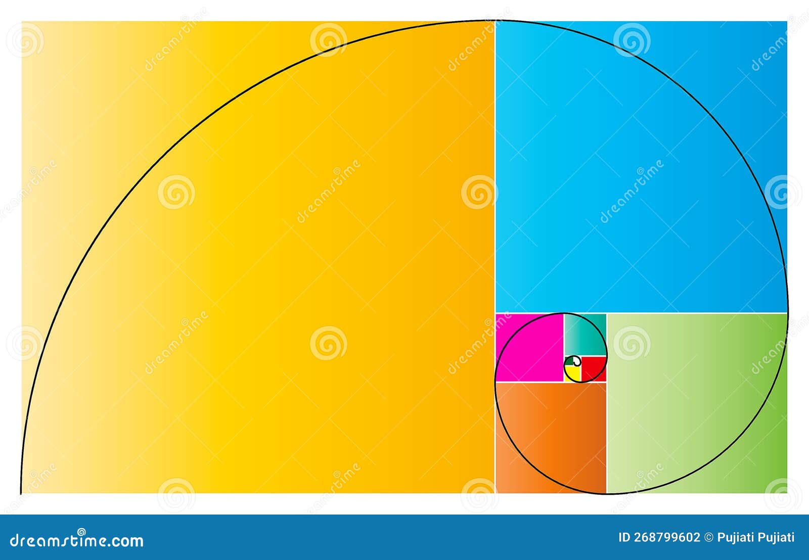 Fibonacci Ratio Divine Proportion Isolated - 3d Illustration. Stock ...