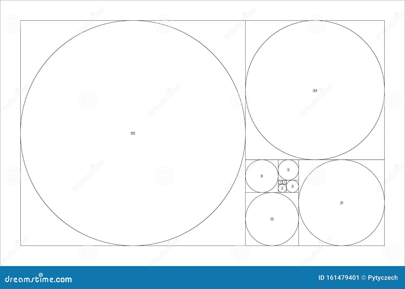 Fibonacci Sequence of Circles. Golden Ratio Geometric Concept Stock ... Fibonacci Sequence of Circles. Golden Ratio Geometric Concept Stock ...