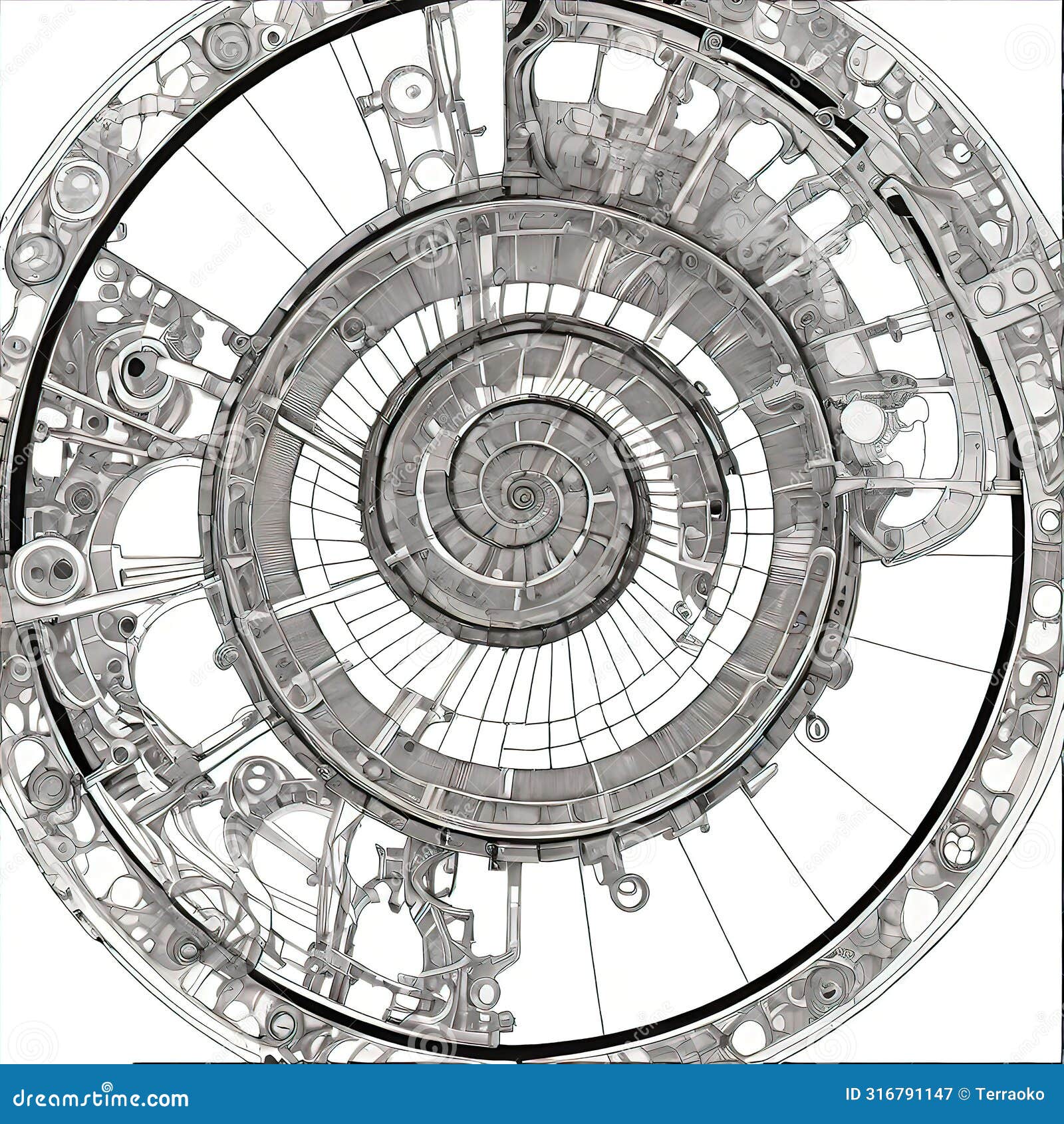 Fibonacci Sequence Circular Spiral Illustration for Adults, Beautiful ...