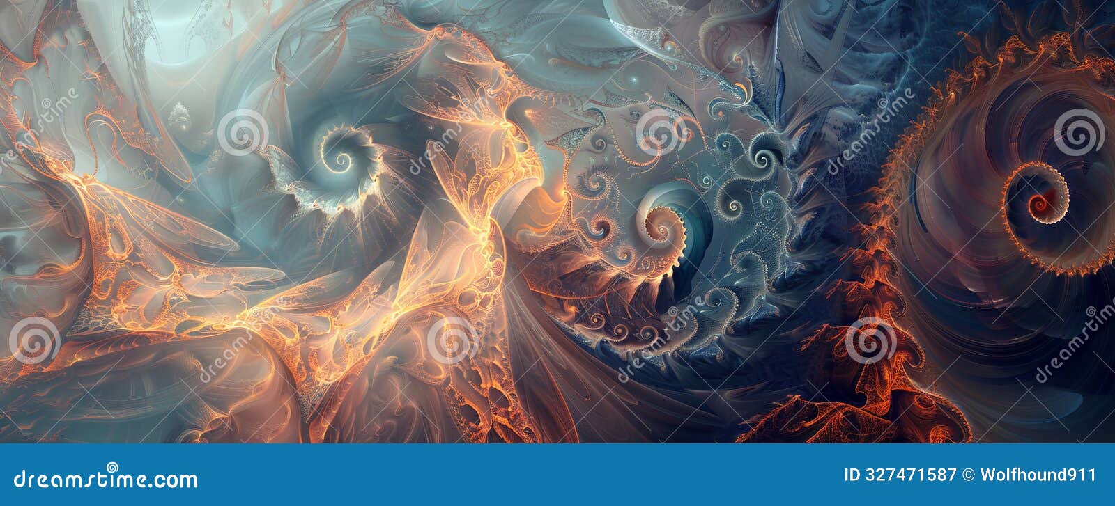 The Fibonacci Sequence Depicted in an Abstract Form, with Swirling ...