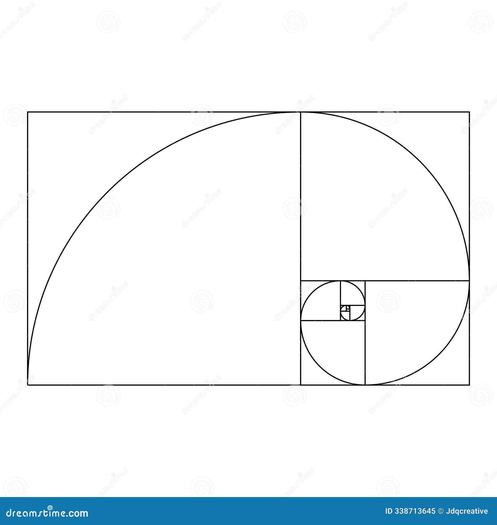 Fibonacci Sequence Spiral Isolated Stock Vector - Illustration of golden, mathematical: 338713645