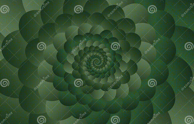Fibonacci Spiral Background Abstract Green Nautilus Fibonacci Pattern