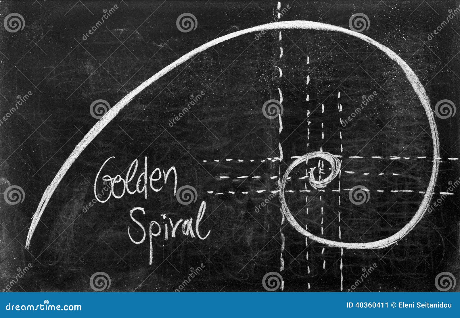 Fibonacci spiral stock illustration. Illustration of ratio - 40360411