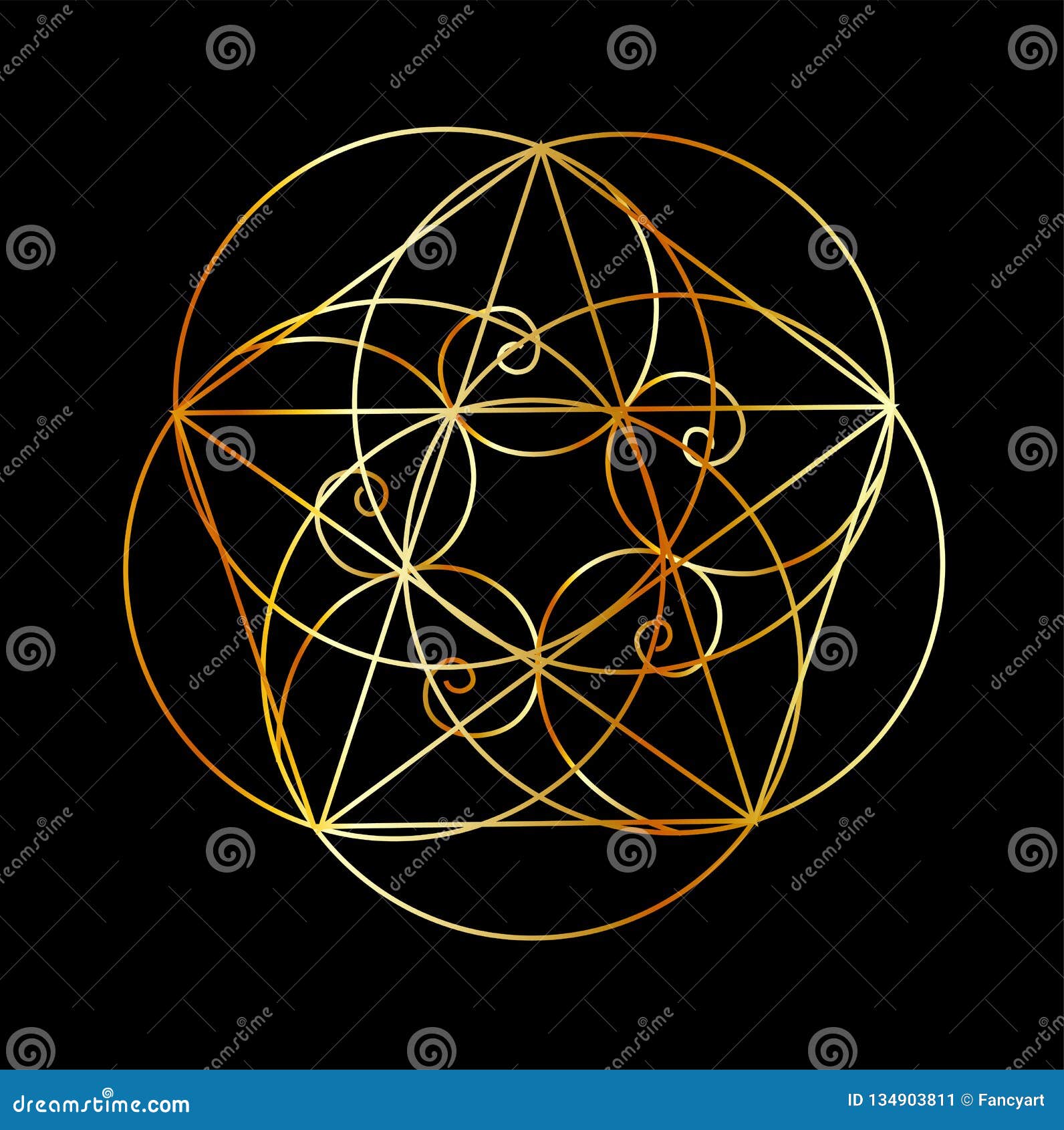 Fibonacci Spiral- the Sacred Geometry on Black Stock Vector ... Fibonacci Spiral- the Sacred Geometry on Black Stock Vector ...