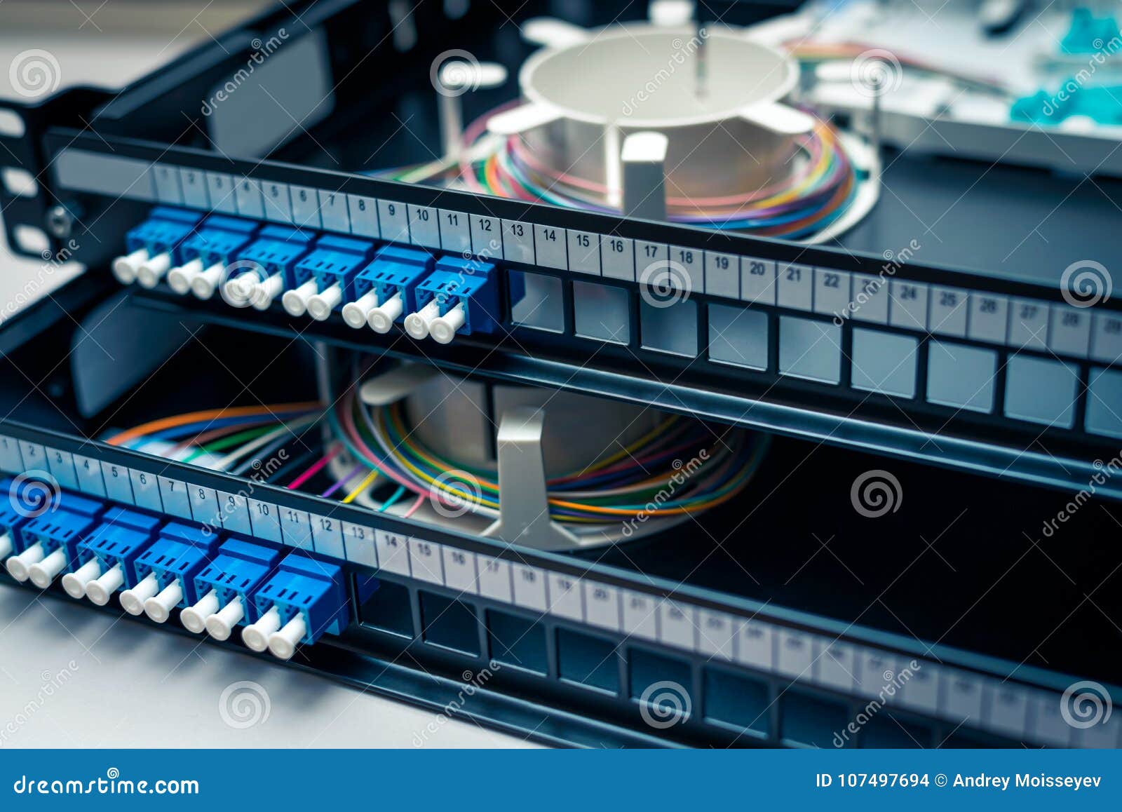 Fibra - Pannello Componenti Elettrici Ottico Della Toppa Fotografia ...