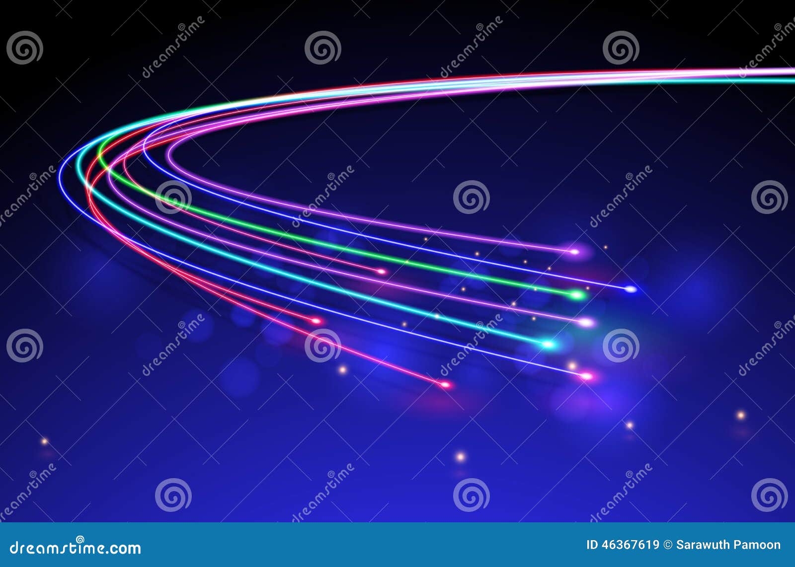 Fibras ópticas Vector ilustración del vector. Ilustración de luces ...