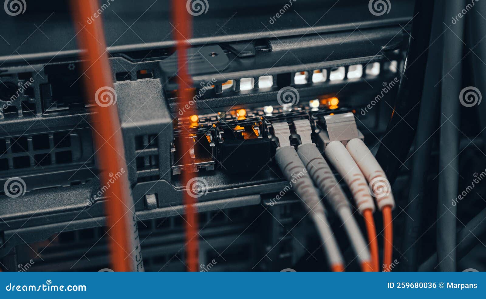 Fibre Channel Cables Connected To Server Stock Photo - Image of ...