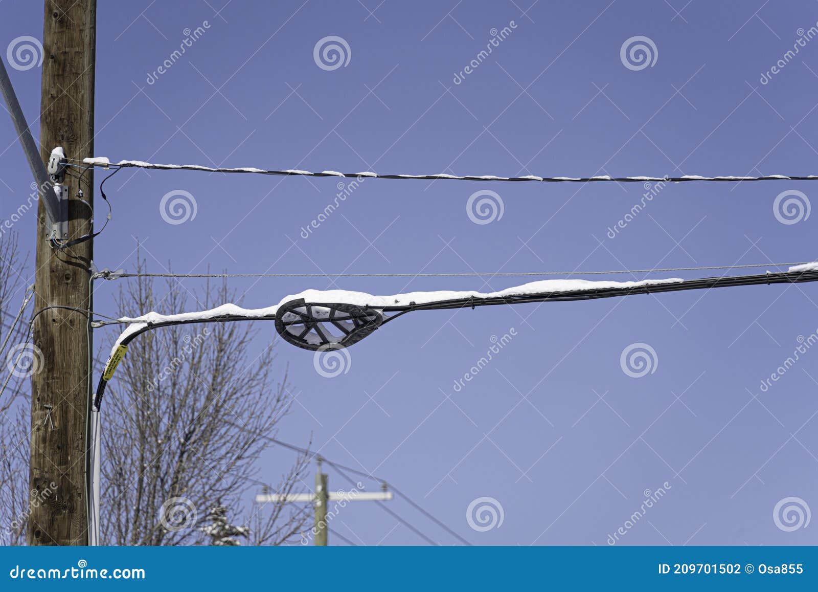 Fibre Optic Cable Covered with Snow after a Heavy Snowstorm Stock Photo ...
