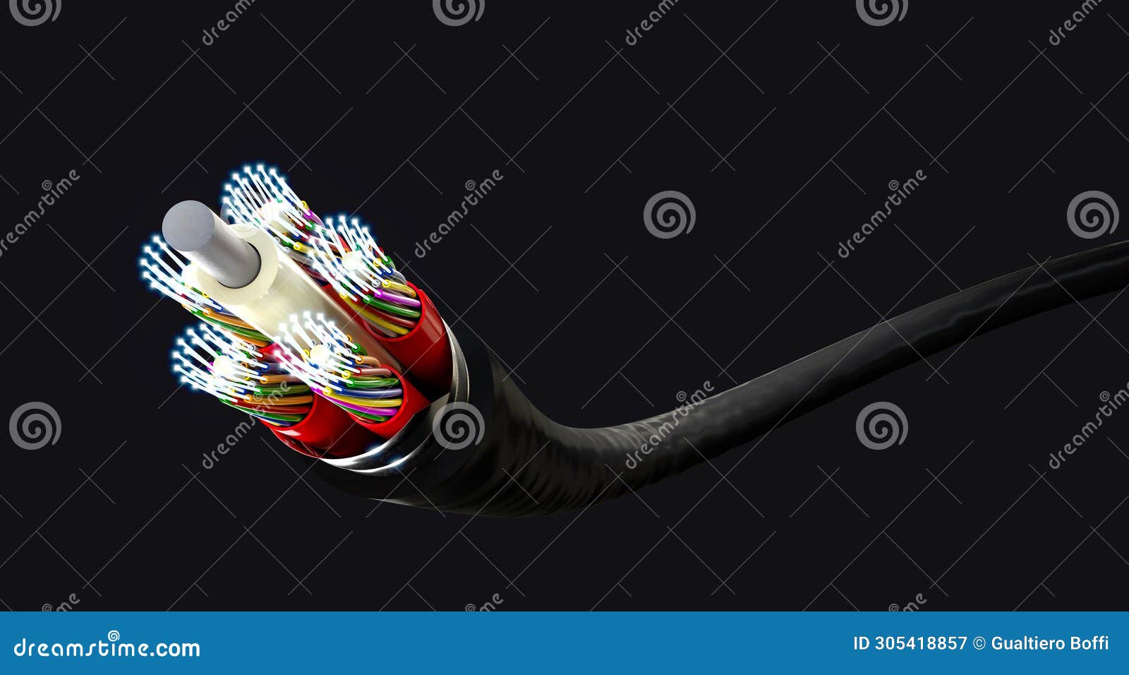 Fibre Optic Cable, Fast Internet Connection Stock Illustration ...