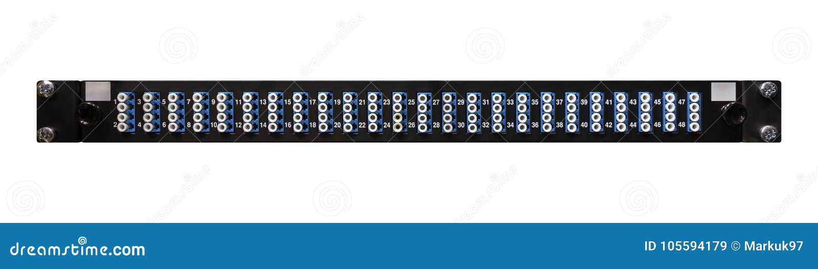 Fibre Optic Network Patch Panel with 48 High Density LC Connectors ...