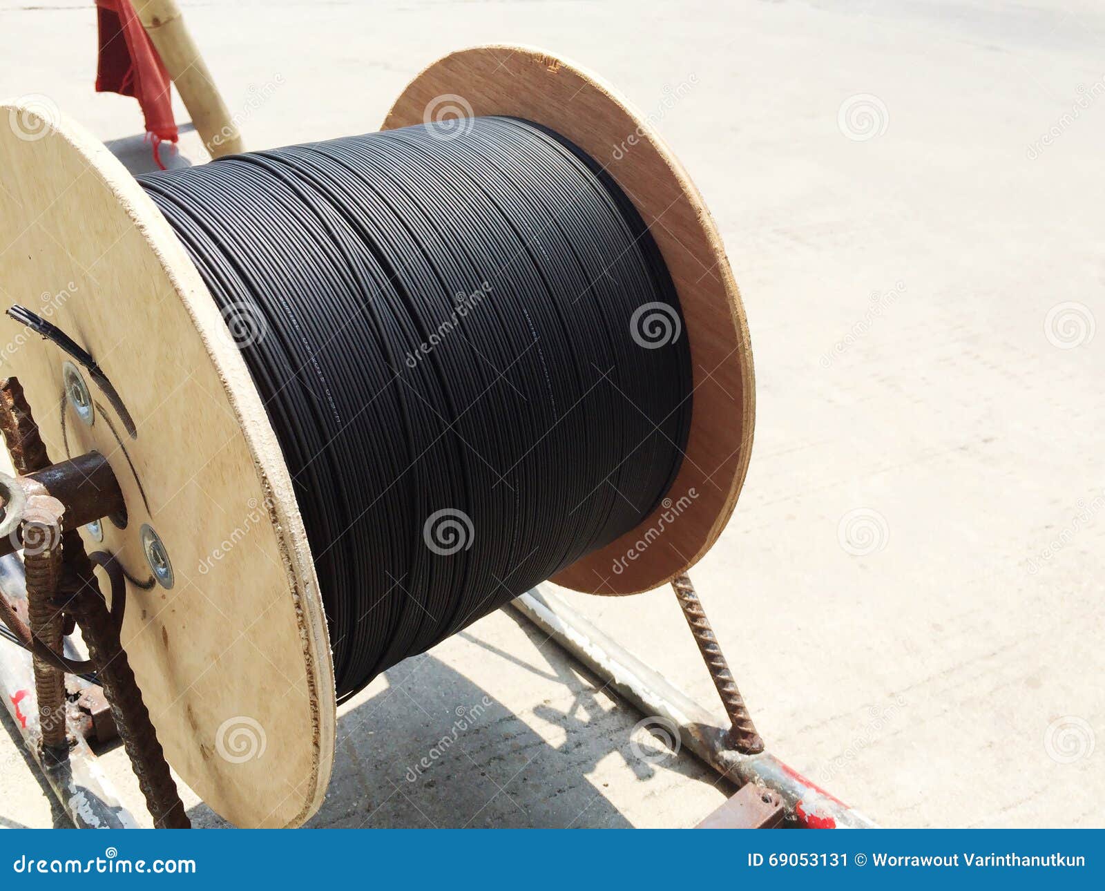 Fibre optics roll black stock image. Image of cable, optic - 69053131