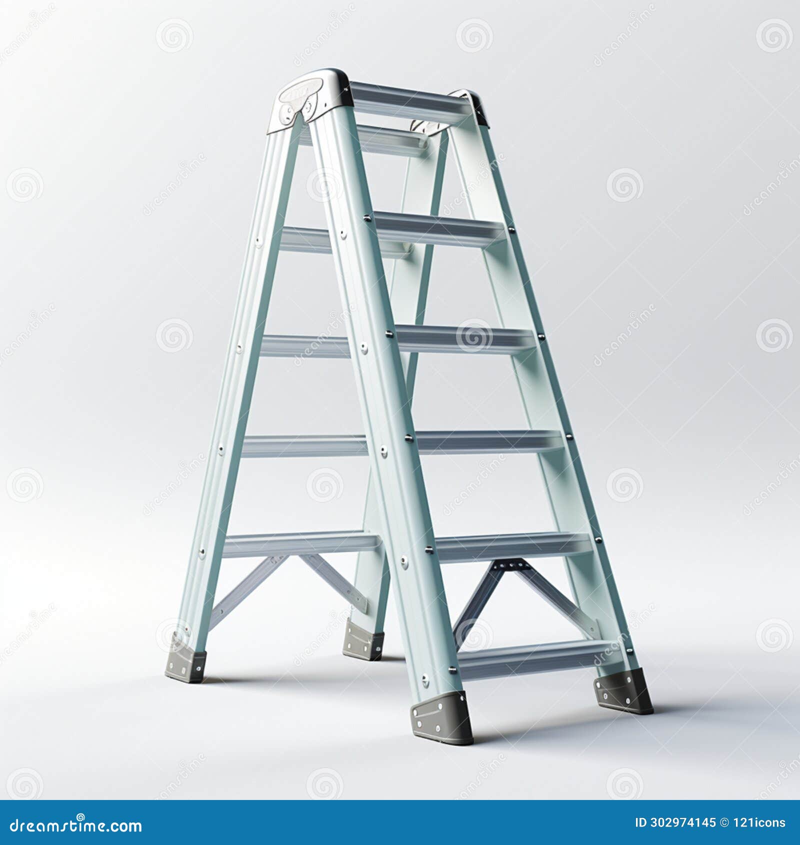 Fibreglass Ladders On White Background Royalty-Free Stock Photography ...
